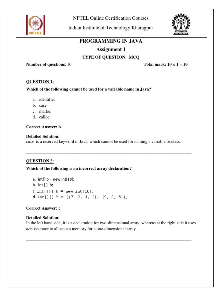 Week 01 Assignment Pdf Java Programming Language Parameter Computer Programming