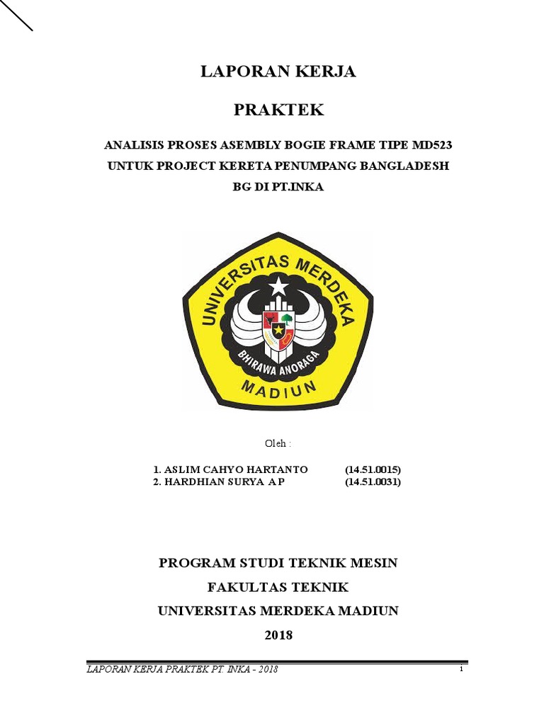 Analisis Proses Assembly Bogie Frame MD523 | PDF | Bisnis