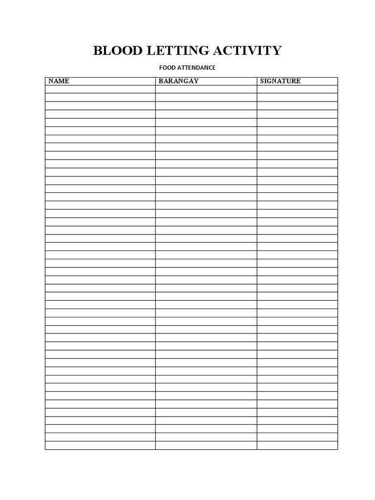Blood Letting Activity Registration | PDF