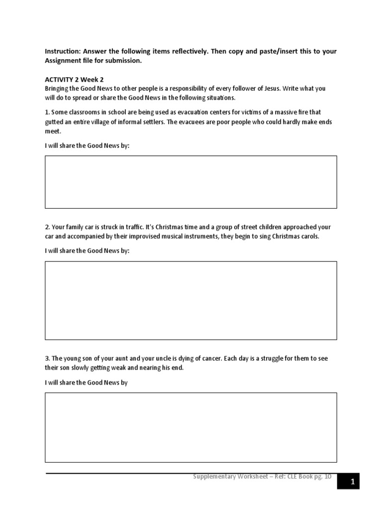 CLE 9 - Week 2 Activity 2 - CLE Book Supp | PDF