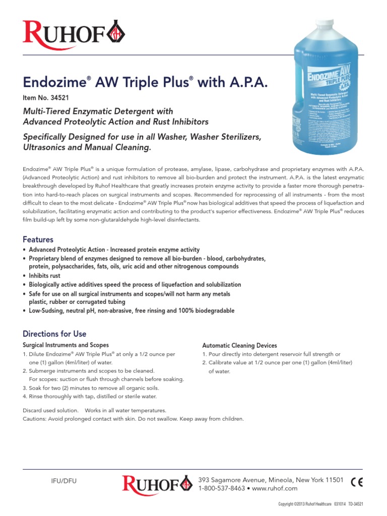 Endozime AW Triple Plus With A.P.A | PDF | Protease | Enzyme