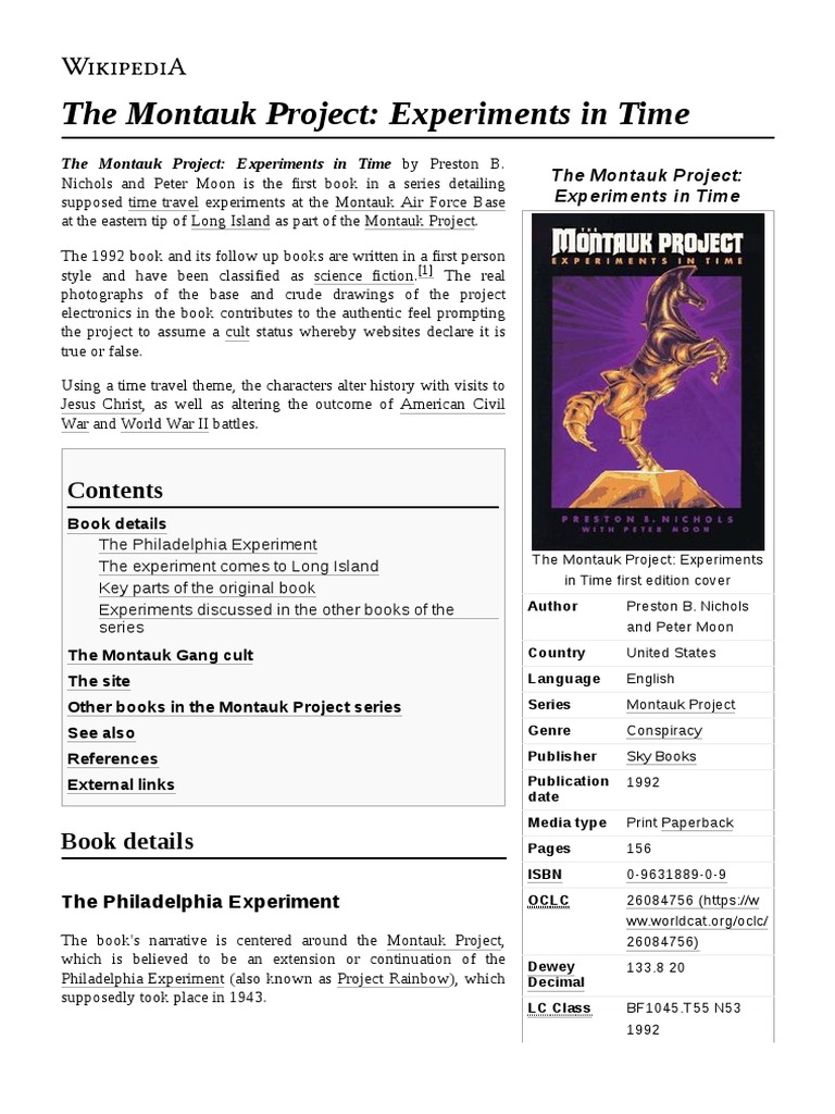 The Montauk Project: Experiments in Time by Preston B | PDF | Social ...