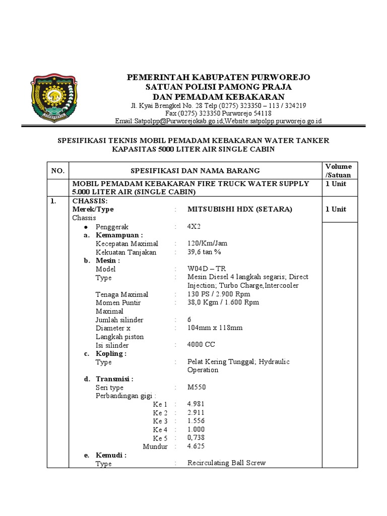 Spek Tangki Baru Print | PDF