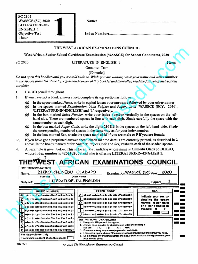 WAEC Literature Past Questions Guide | PDF | Othello | Iago