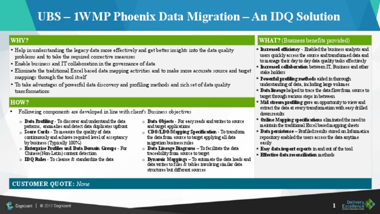 Case Study Slides UBS 1WMP-V1.0 | PDF | Data | Data Quality