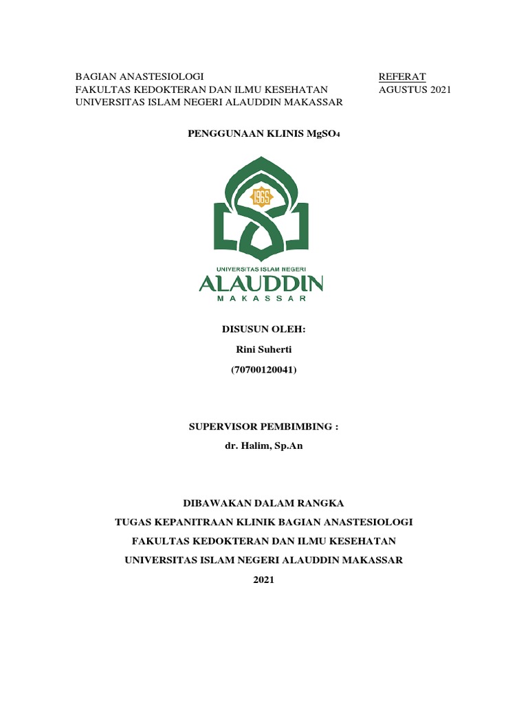 Penggunaan Mgso4 | PDF