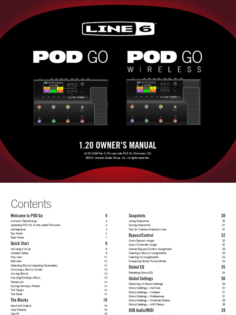 POD Go Wireless Owner's Manual - English | PDF | Wi Fi | Amplifier