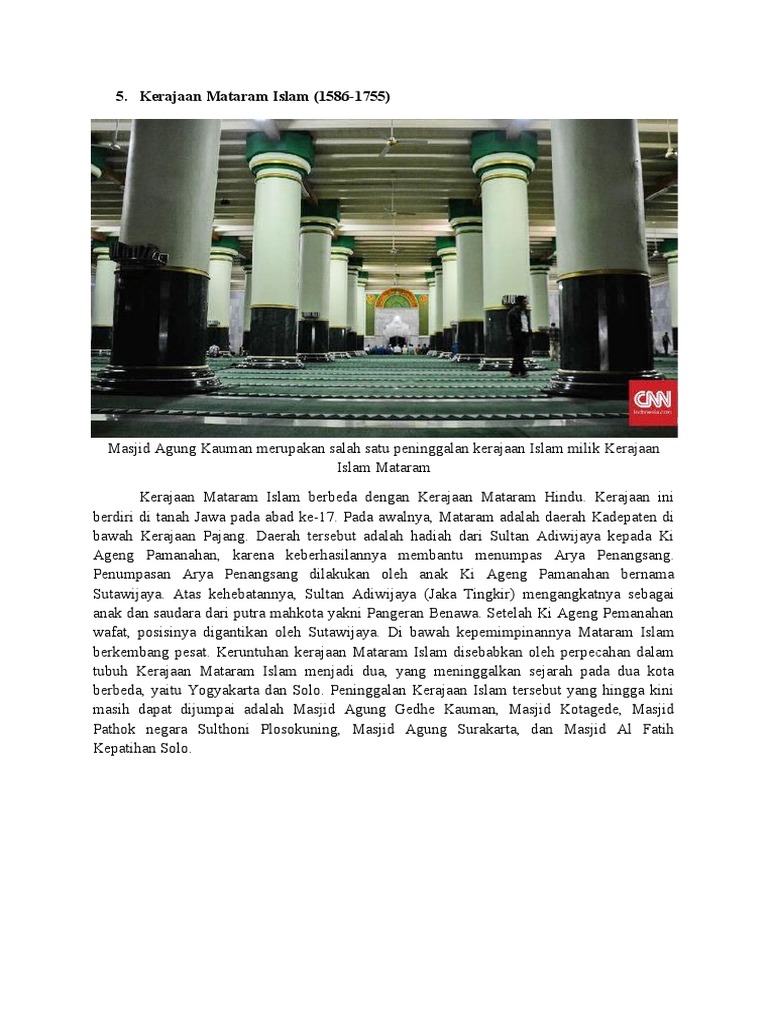 Sejarah Kerajaan Mataram Islam | PDF | Sejarah