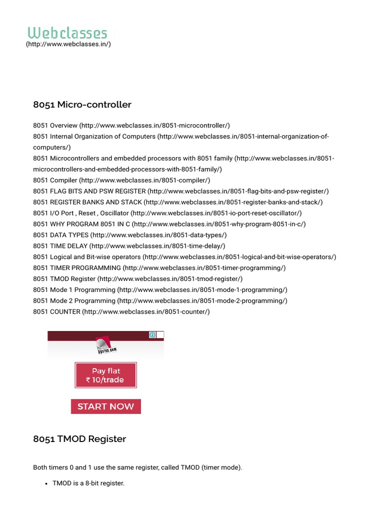 8051 TMOD Register | PDF | Microcontroller | Computer Hardware