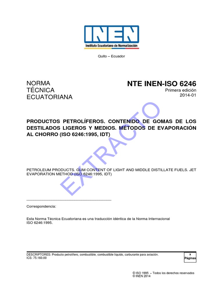 Nte Inen Iso 6246 | PDF | Residuos | Organización internacional para la estandarización
