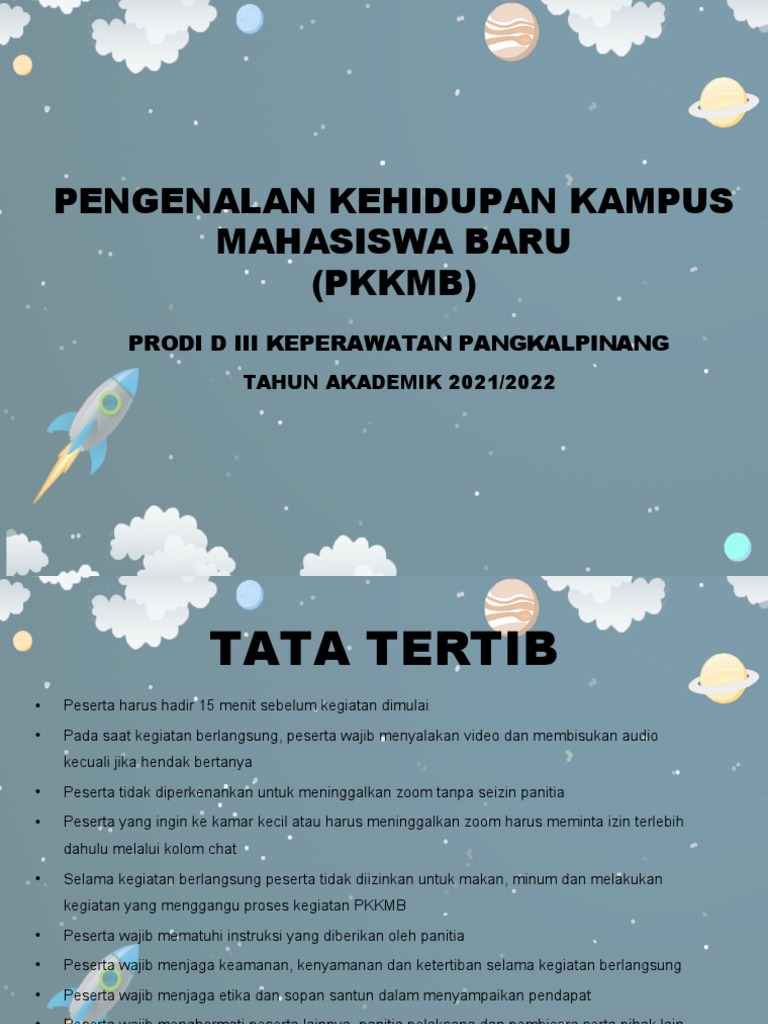 Tata Tertib PKKMB Mahasiswa Baru 2021/2022 | PDF