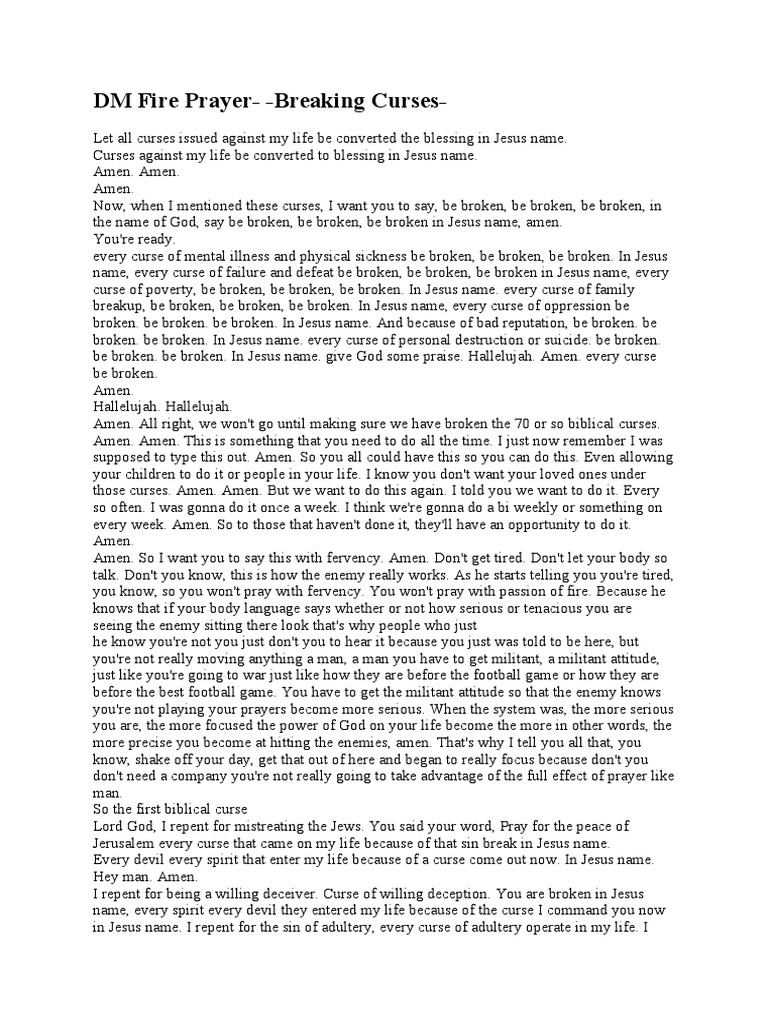 DM Fire Prayer | PDF | Repentance | Amen