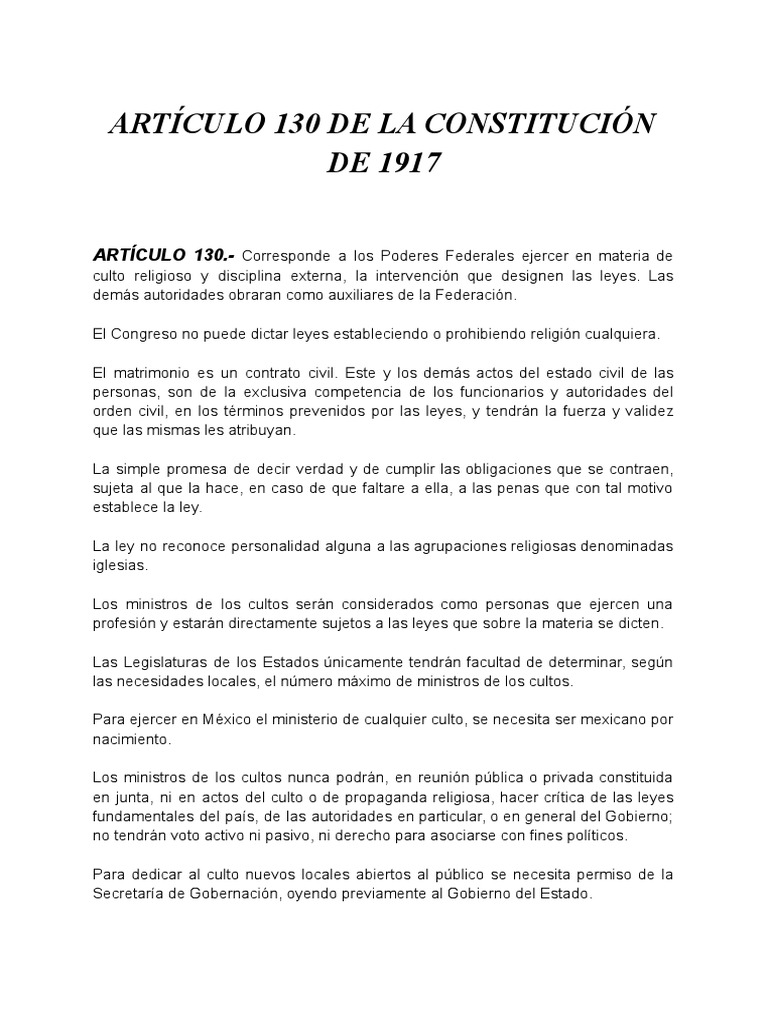 Artículo 130 de La Constitución | PDF | Estado (política) | Gobierno