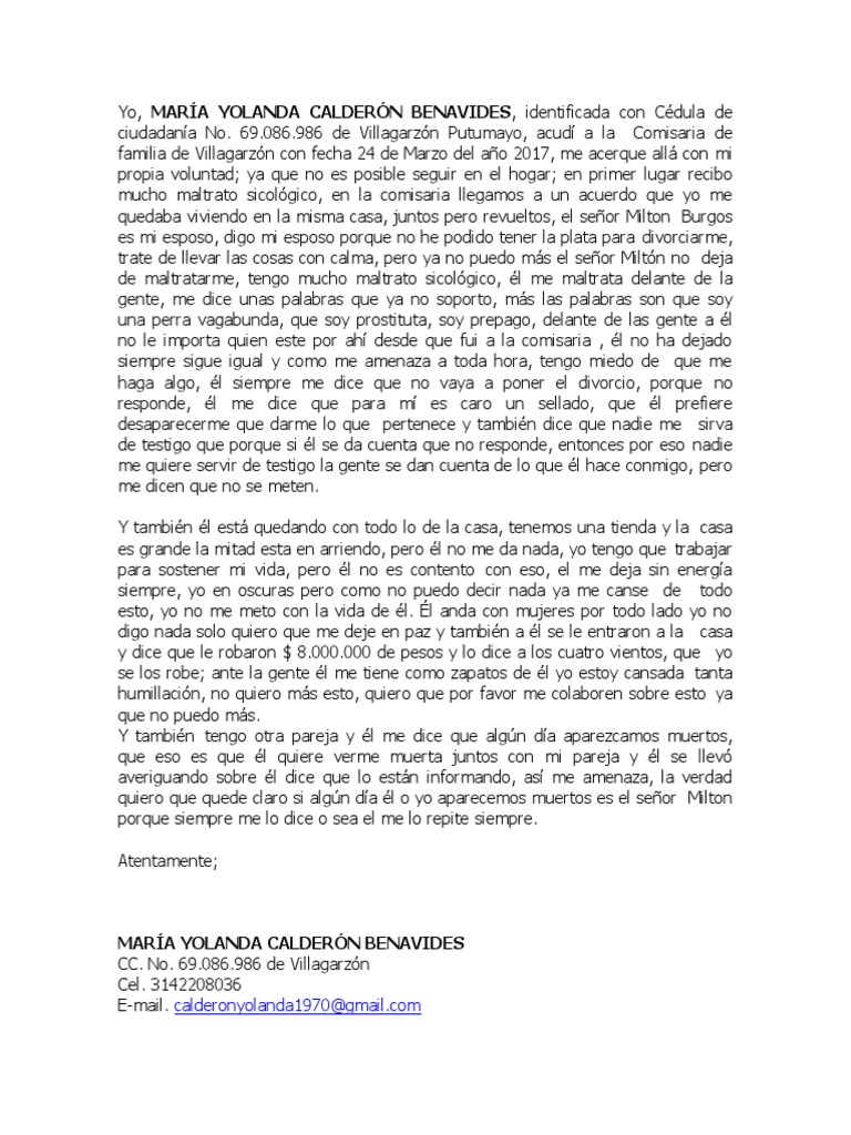 Yolanda Calderon Documento | PDF