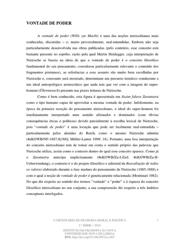 Vontade de Poder | PDF | Friedrich Nietzsche | Poder (social e político)