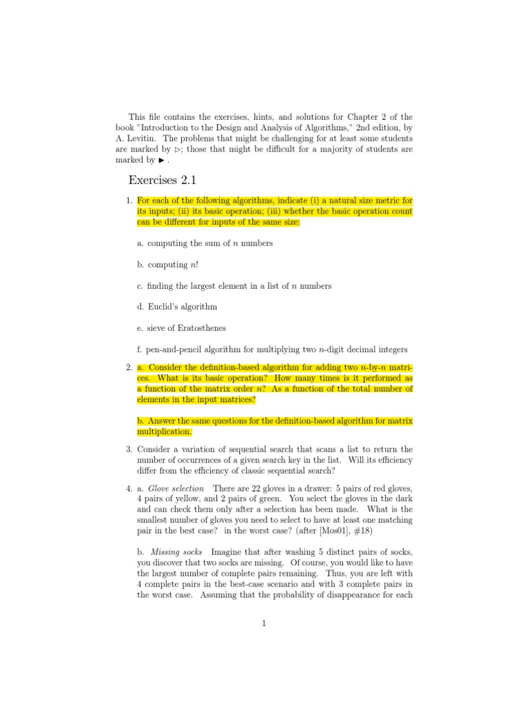 Chapter 2 of The Book "Introduction To The Design and Analysis of ...