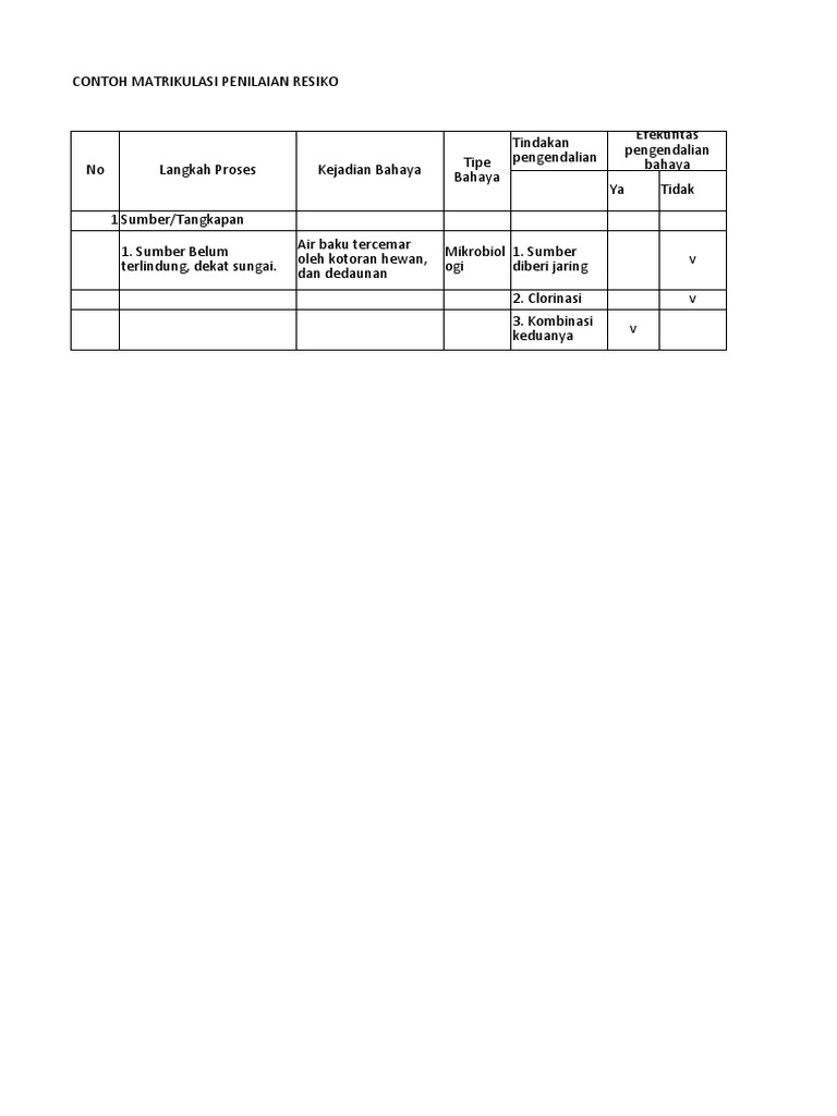 Contoh Matrik Resiko | PDF