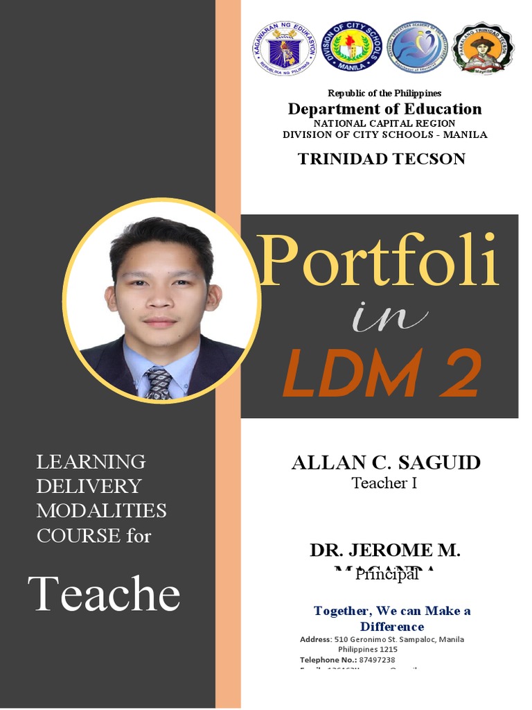 LDM 2 PORTFOLIO Cover Page Deped Mission Vision Table of Contents and ...