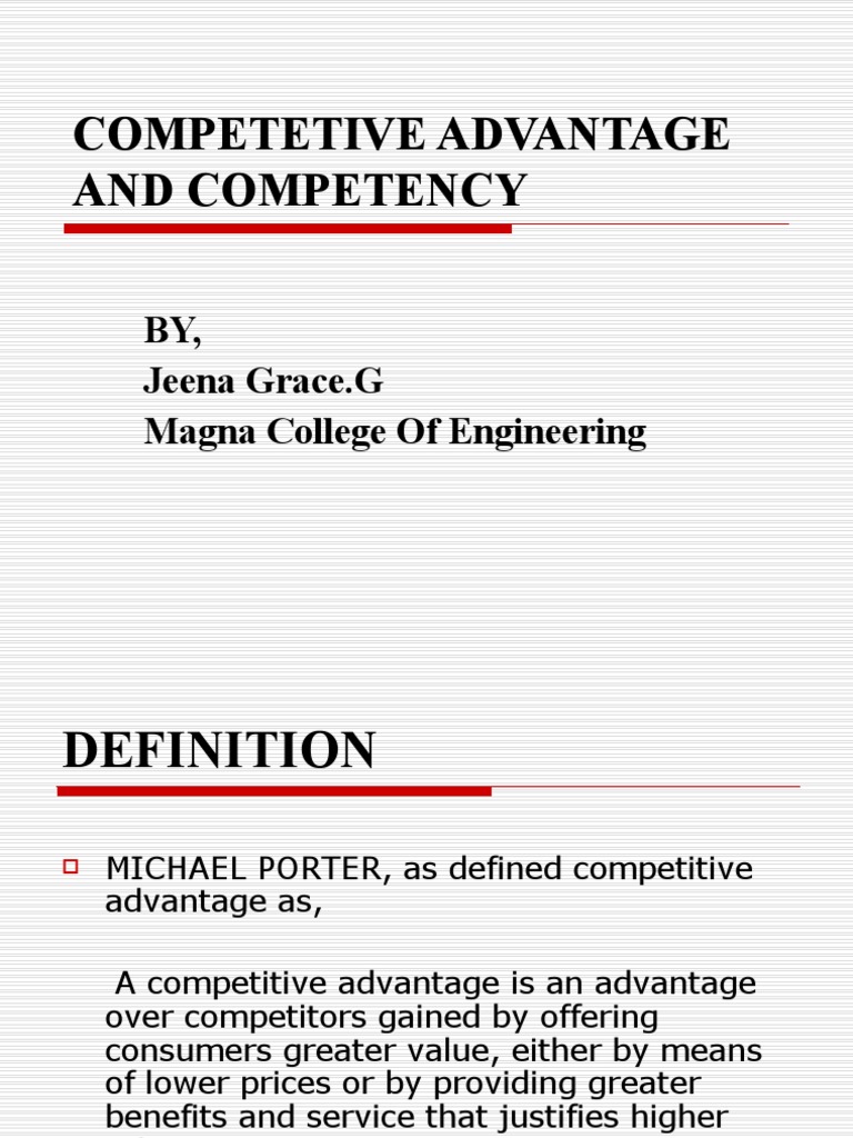 Competitive Advantage and Competency | PDF | Competitive Advantage ...