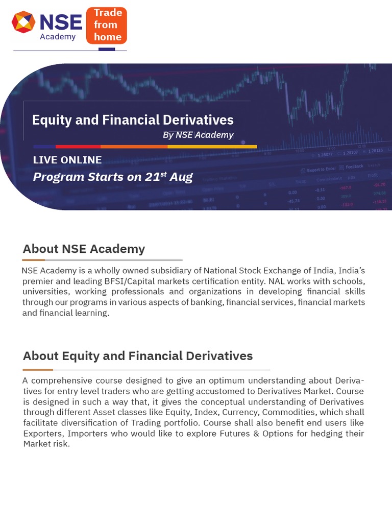 Equity and Financial Derivatives: Program Starts On 21 Aug | PDF ...