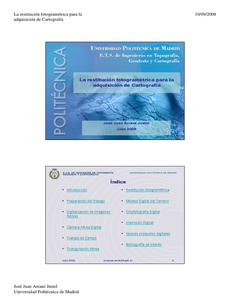 Restitucion Fotogrametrica | PDF | Escáner de imagen | Sistema de ...