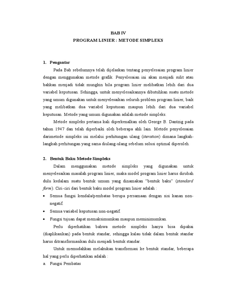 Solusi Metode Simpleks | PDF | Metode & Bahan Ajar | Sains & Matematika