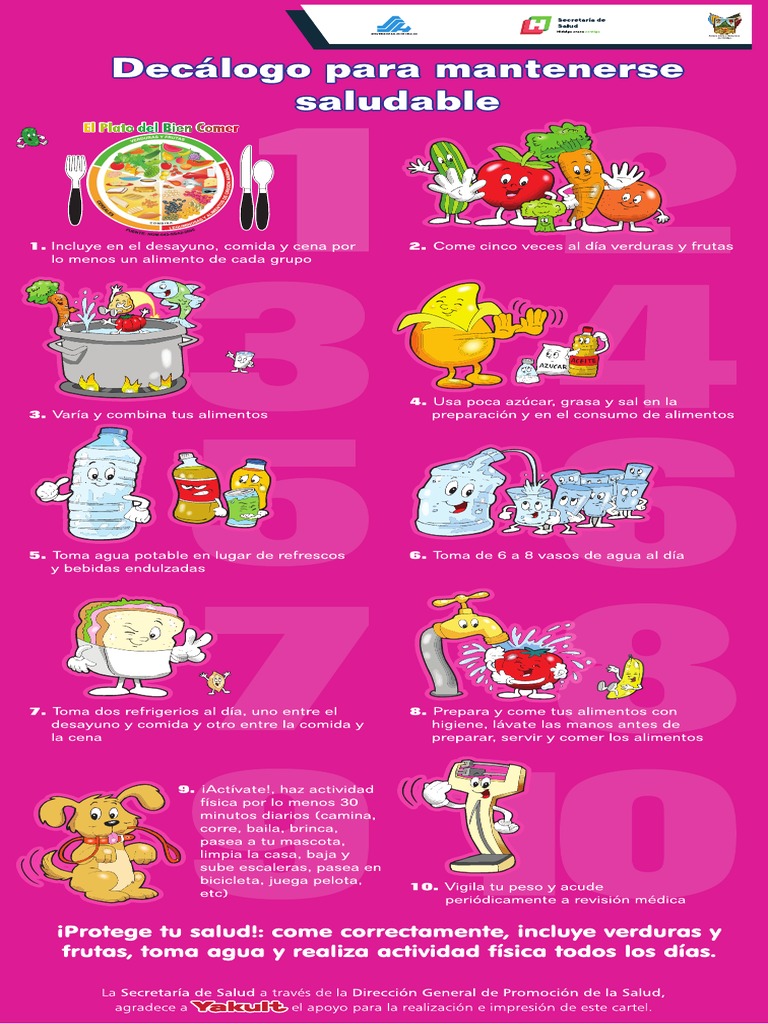 Cartel Decalogo para Mantenerse Saludable | PDF