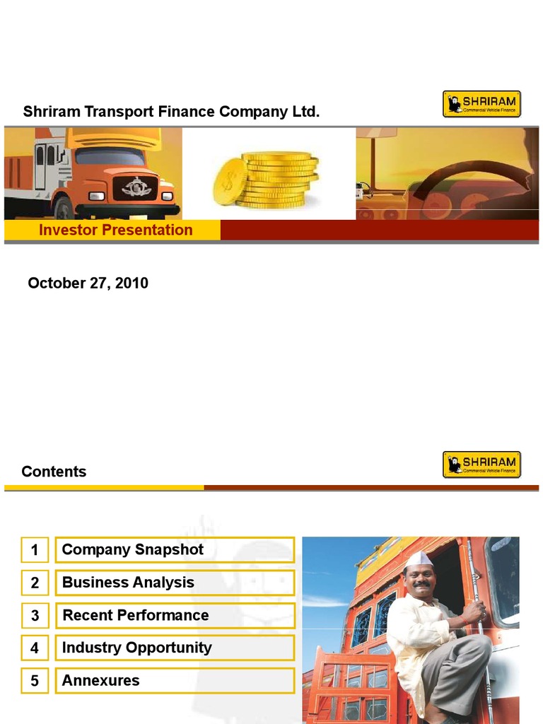 Shriram Transport Finance Company LTD.: Investor Presentation | PDF ...