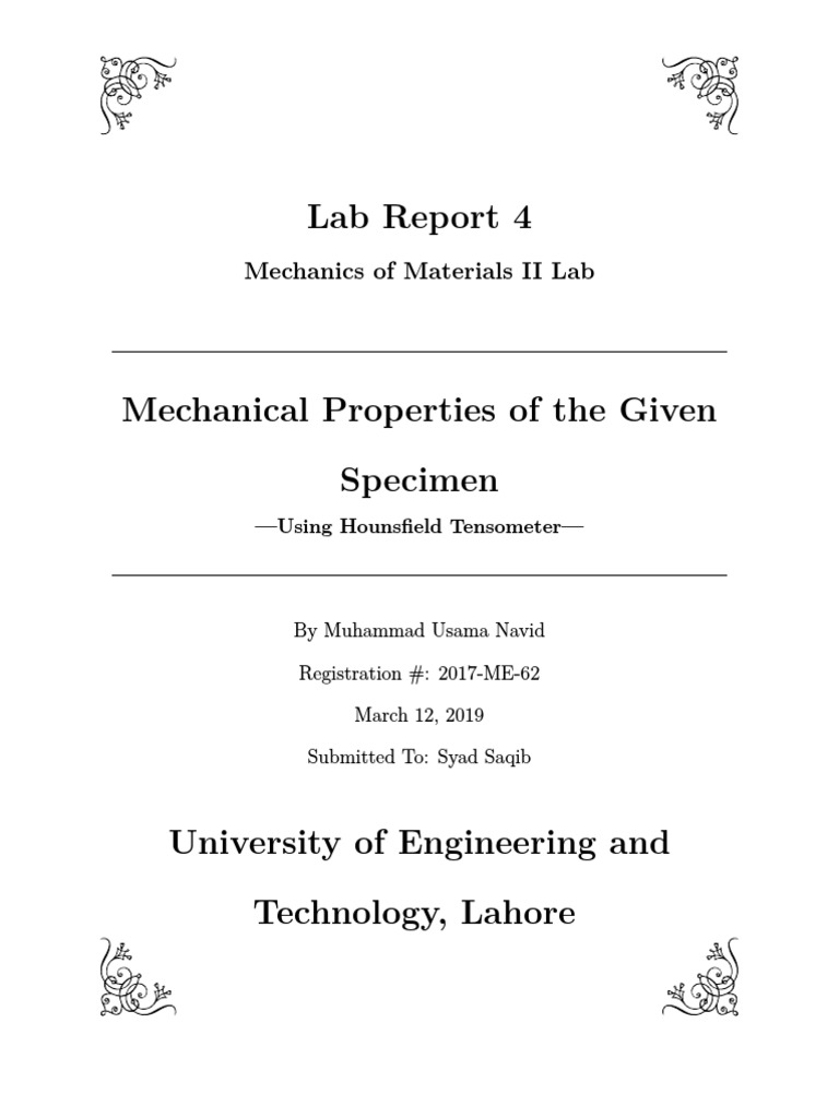 Lab Report 4 | PDF | Strength Of Materials | Deformation (Engineering)