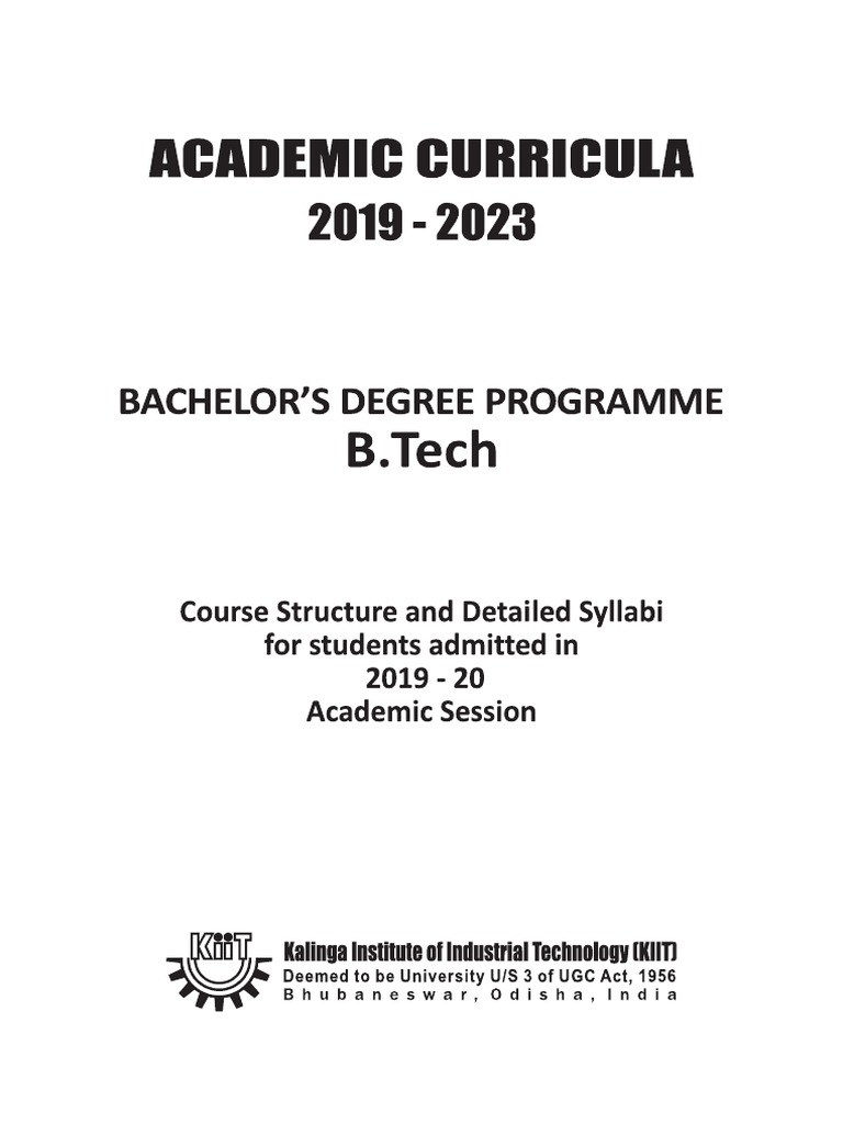 B.Tech Syllabus 2019-23 | PDF | Computer Science | Engineering