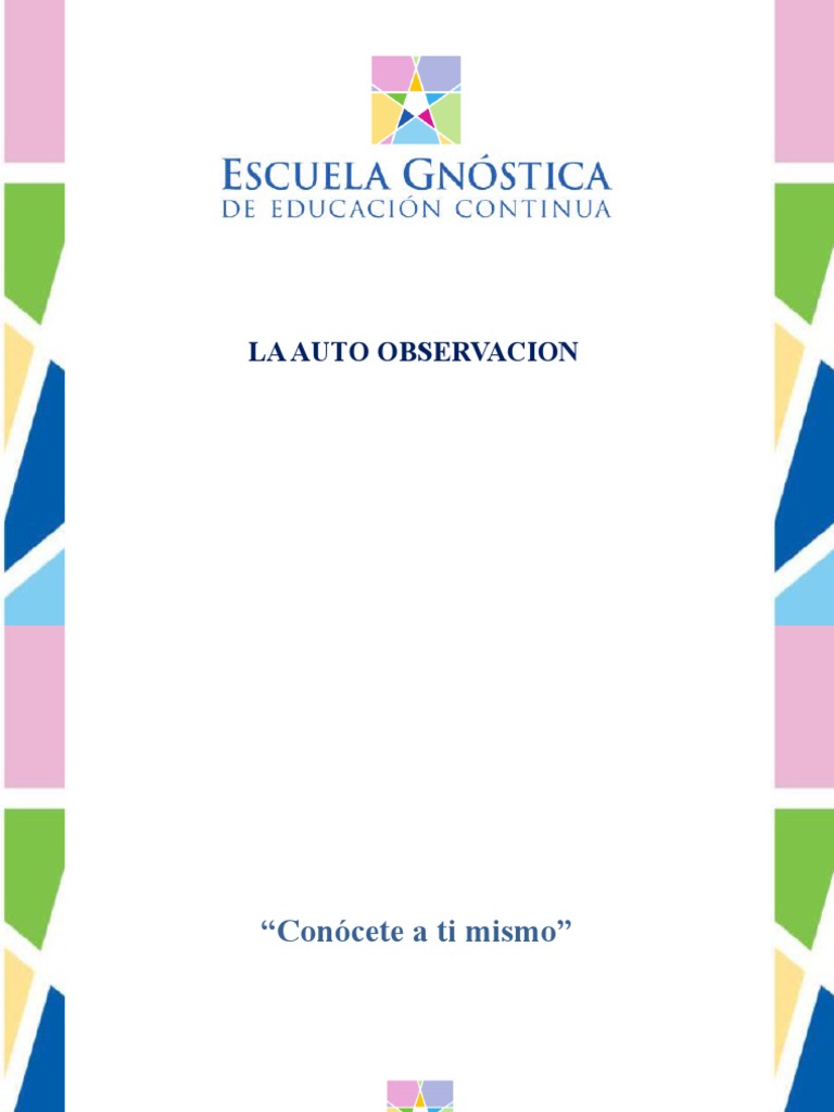 Auto Observacion | PDF | Conciencia | Aprendizaje