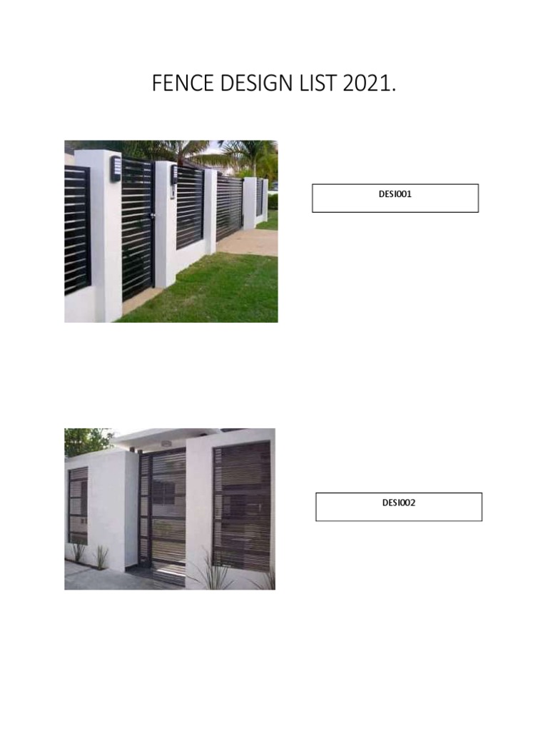 Fence Design List 2021 r0 | PDF | Art