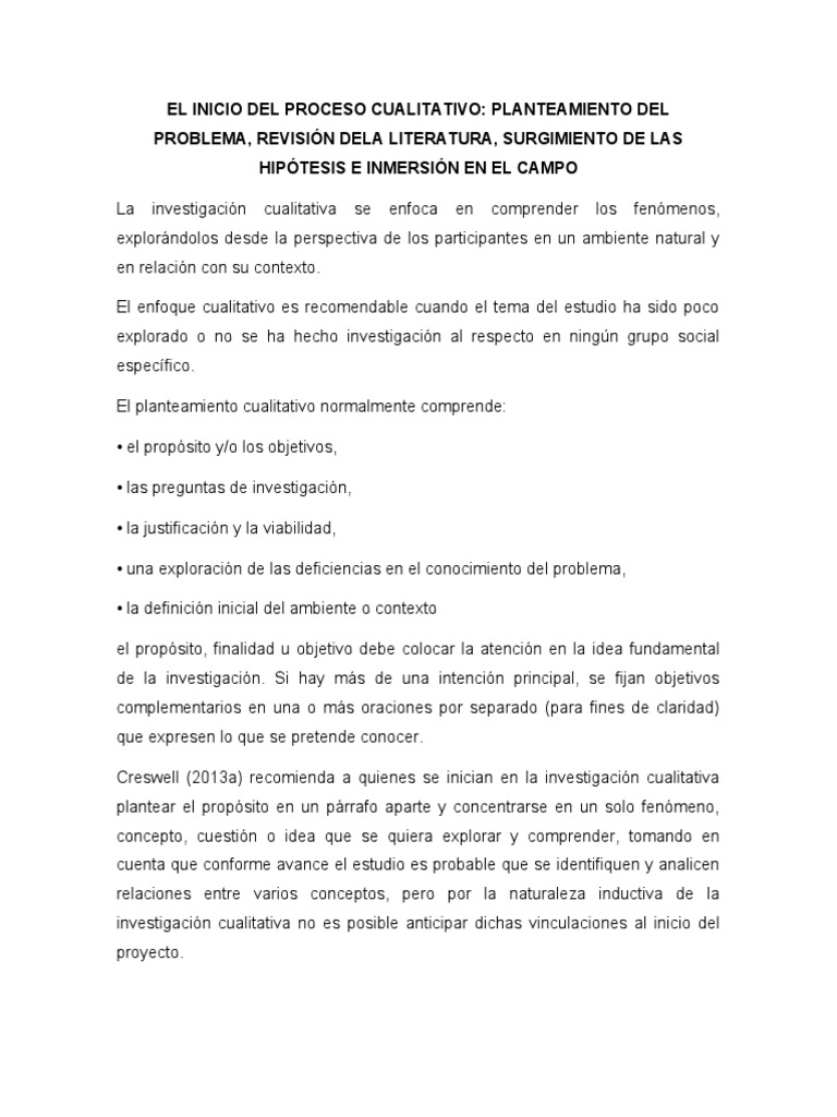 El Inicio Del Proceso Cualitativo | PDF | Conocimiento | Teoría