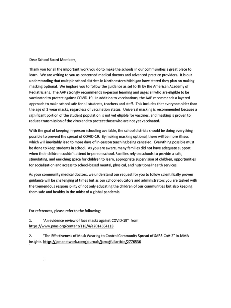 Letter From Doctors To APS | PDF | Vaccines | Medicine