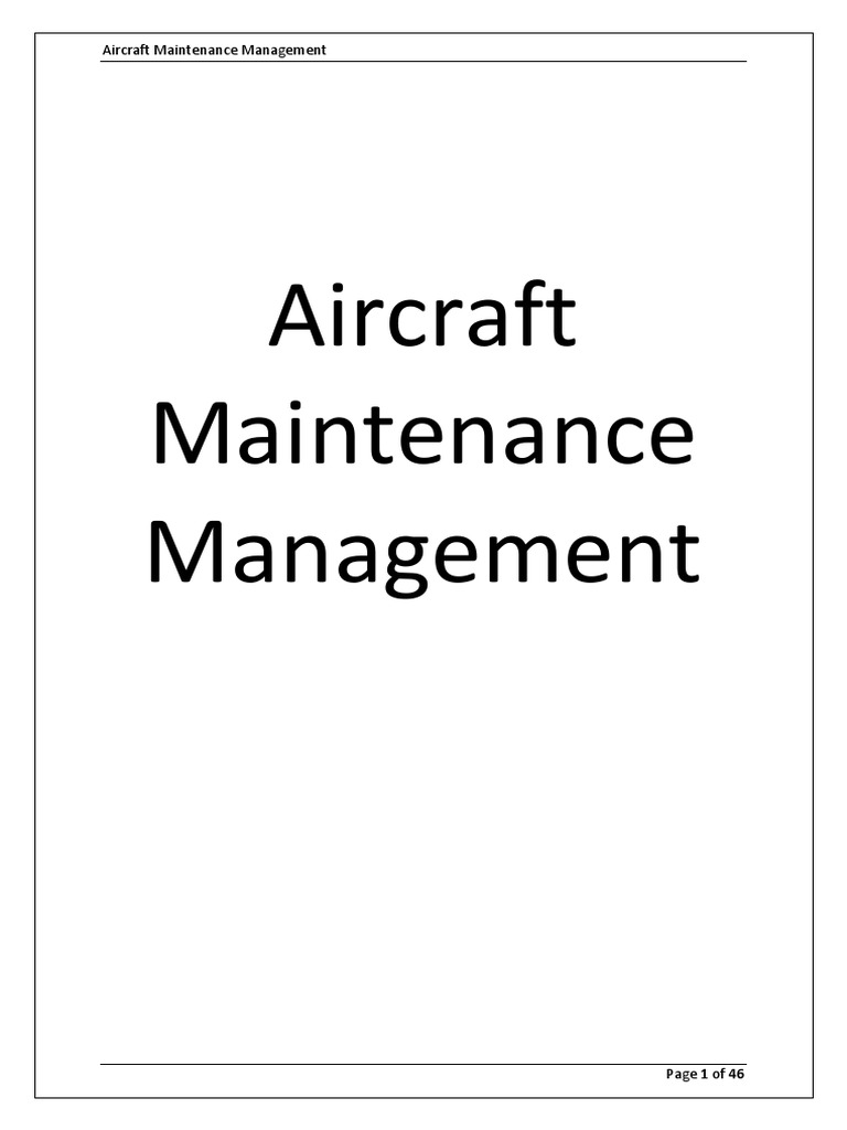 Aircraft Maintanance Management | PDF | Reliability Engineering | Aviation