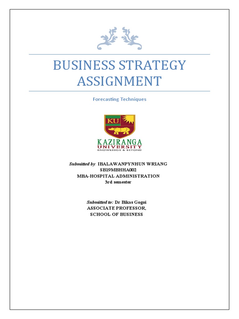Business Strategy Assignment: Forecasting Techniques | PDF ...