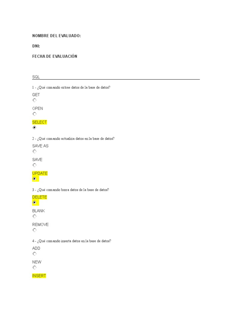 Prueba SQL Prac (2552) | PDF | Software de la aplicacion | SQL