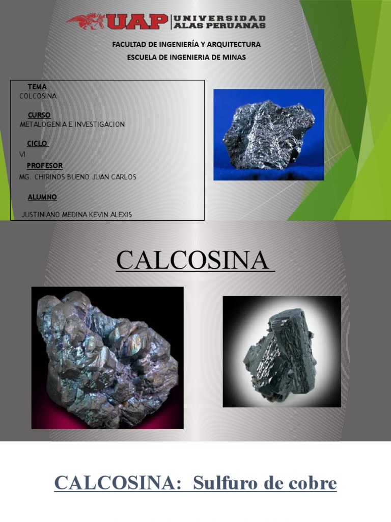Calcosina: Sulfuro de Cobre y Usos | PDF | Cobre | Mineral