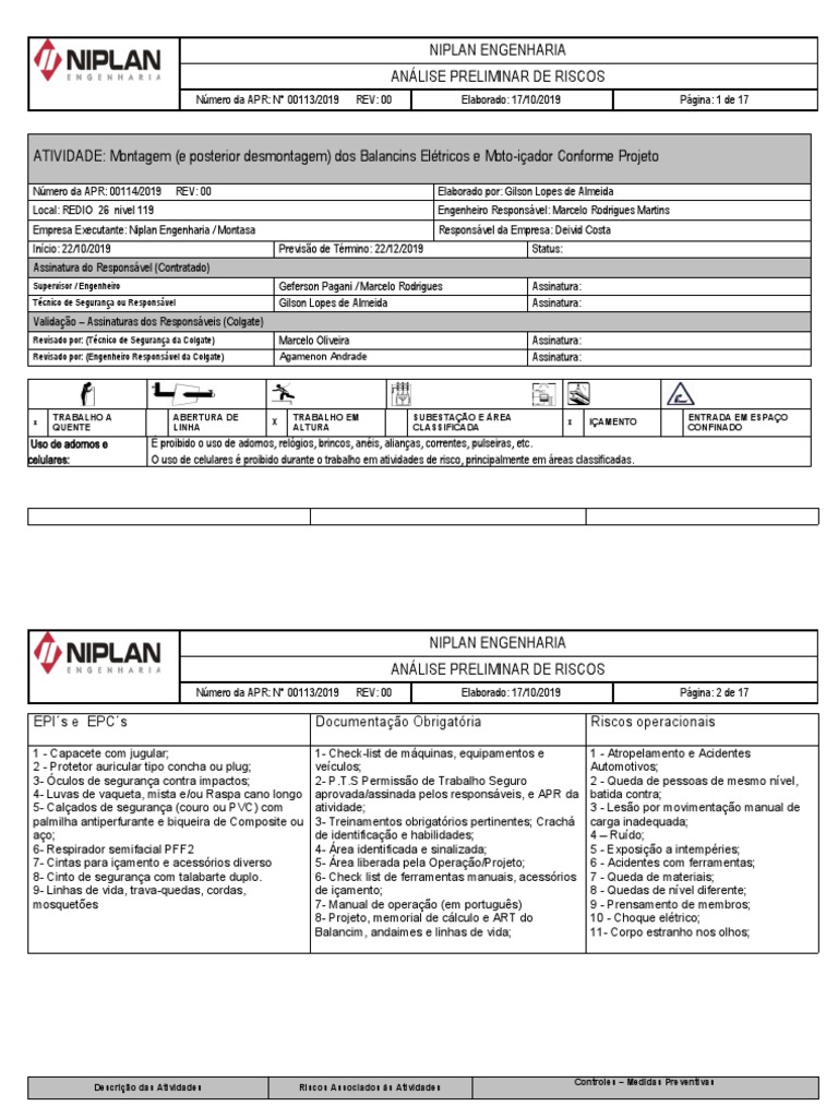 APR 00116 2019 REV 00 - MONTAGEM DO BALANCIM ELÉTRICO Ok | PDF ...