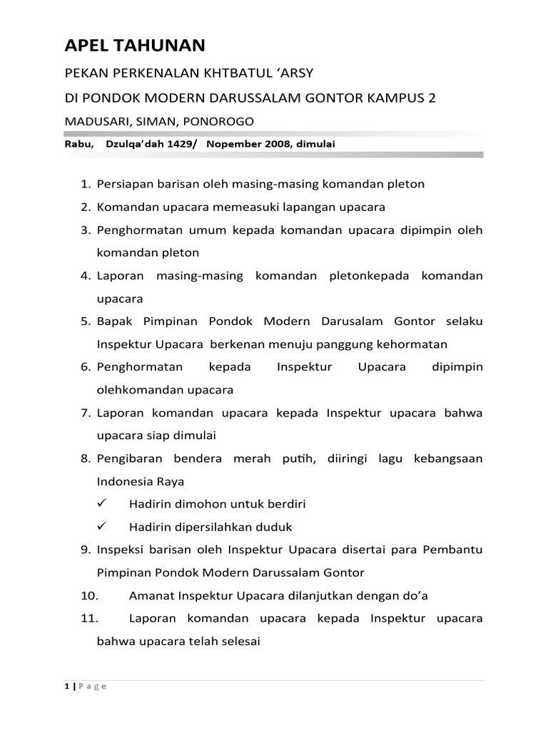 Teks MC Bahasa Arab | PDF