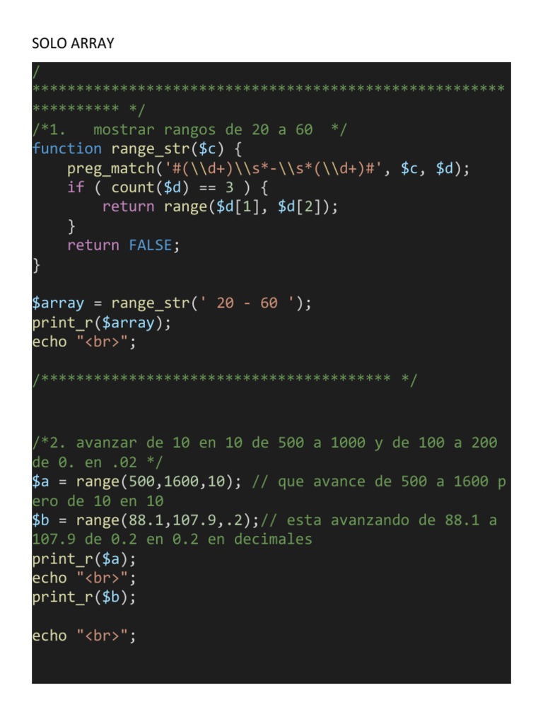 Solo Array y Array Con For | PDF | Exponenciación | Estructura de datos de matriz