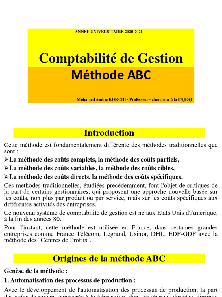Méthode ABC en Comptabilité de Gestion | PDF | Coût | Logistique