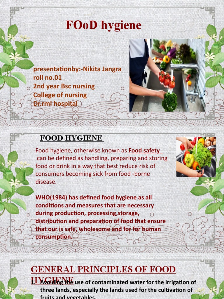 Food Hygiene | PDF | Hygiene | Foods