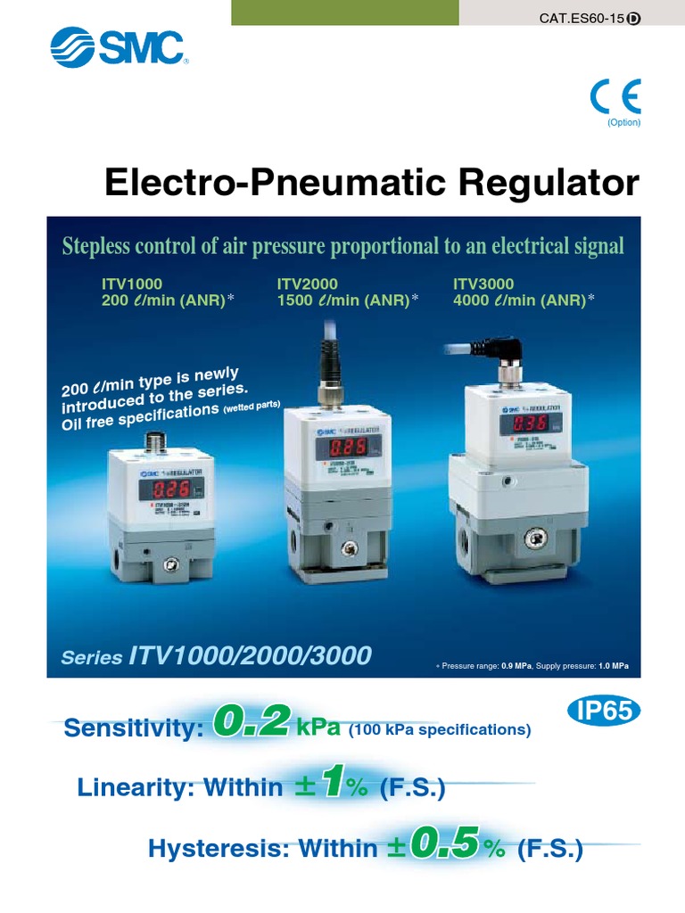 SMC Electro-Pneumatic Regulator | PDF | Valve | Power Supply