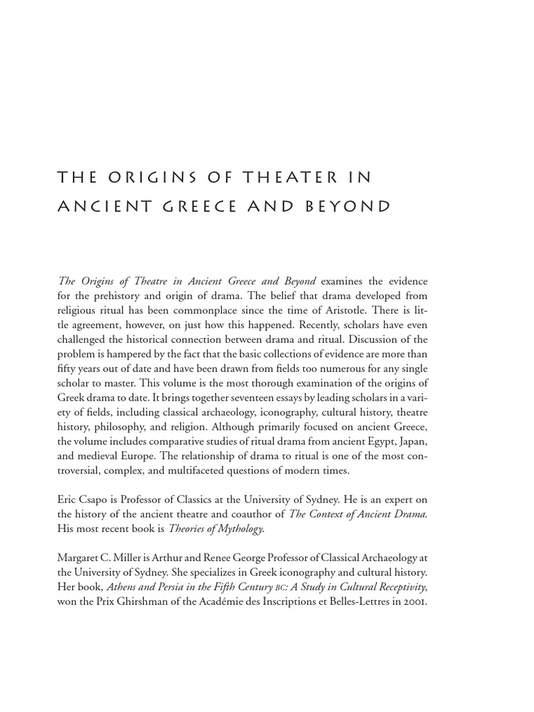 The Origins of Theater in Ancient Greece | PDF