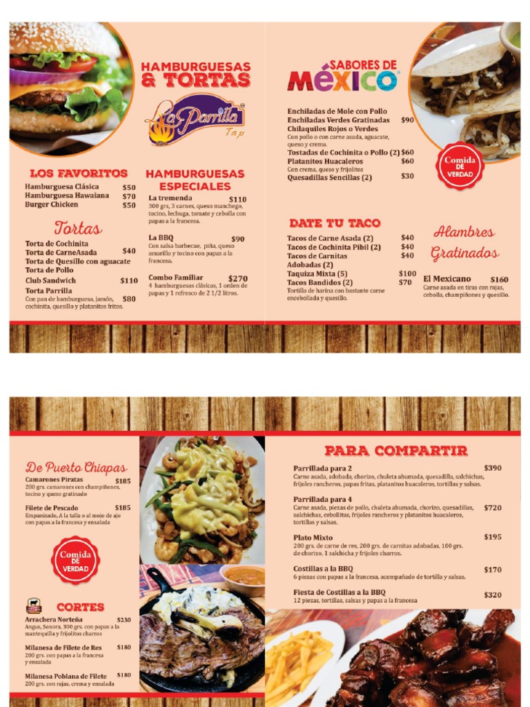 Menú" La Parrilla" | PDF