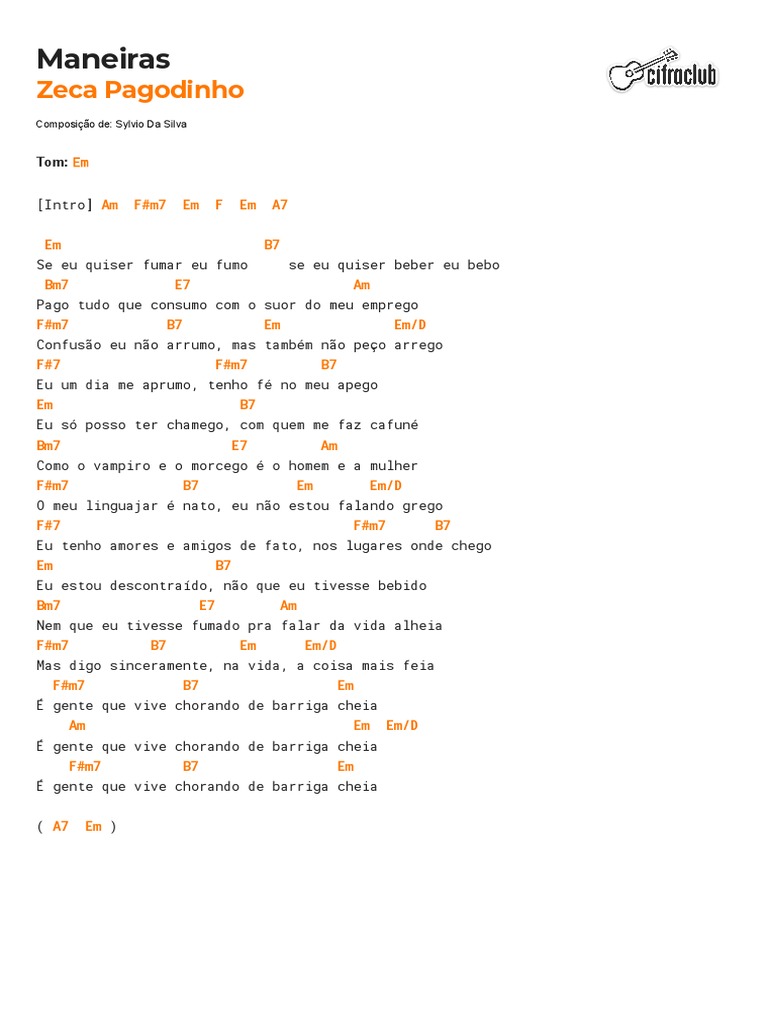 Zeca Pagodinho - Maneiras | PDF