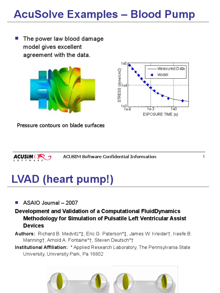 AcuSolve Biomed Examples | PDF | Fluid Dynamics | Computational Fluid Dynamics