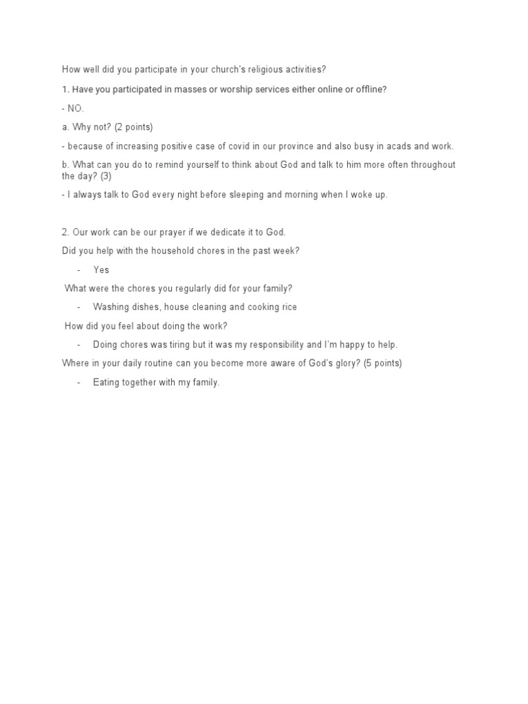 De LEON - Religious Involvement (February 14.2021) | PDF | Self ...