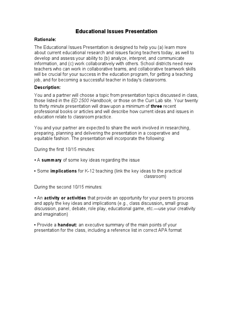 Issues Presentation | Download Free PDF | Teachers | Creativity